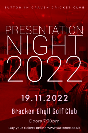 Sutton Cricket Club Presentation Night 2022 | Data Thistle