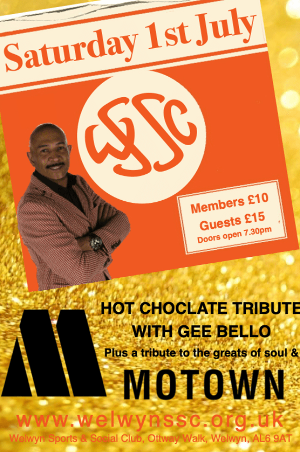 Gee Bello - Tribute to Hot Chocolate, Soul & Motown | Data Thistle