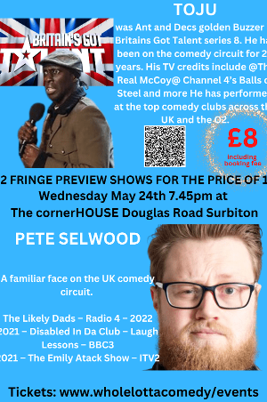 Toju and Pete Selwood Edinburgh Fringe Preview shows | Data Thistle