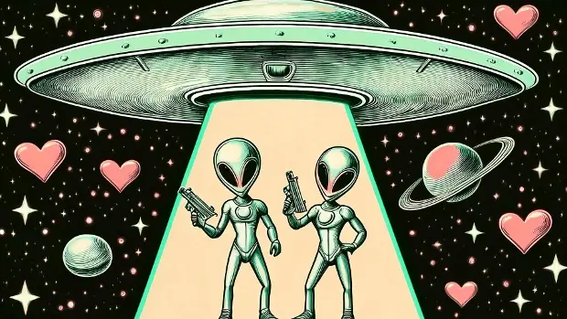 Valentine's Day Drawing -Outer Space Cult Classics Figure Drawing at ...