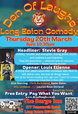 Long Eaton Comedy Night at The Barge Inn - Free Entry / Pay What You ...